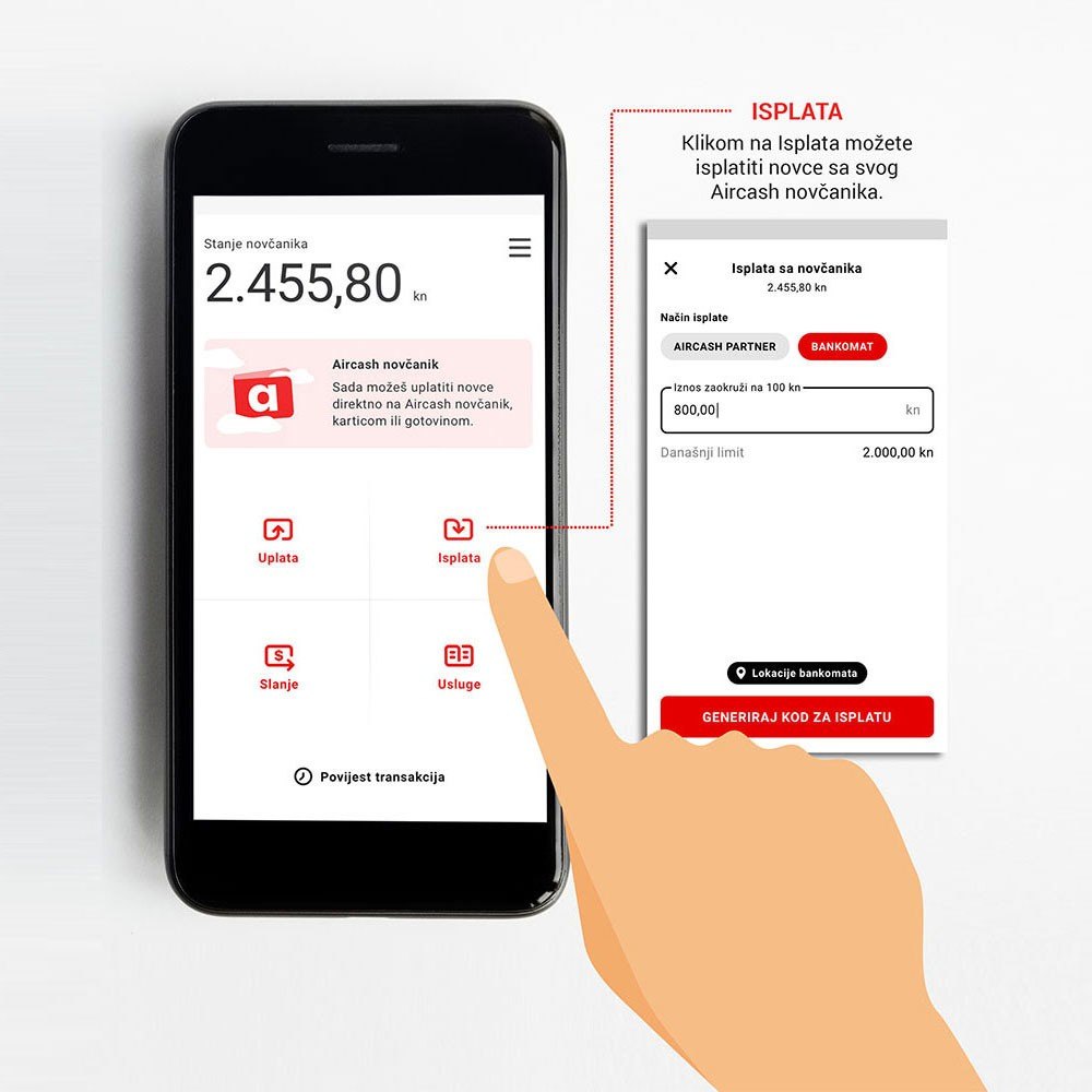 Aircash novčanik - gotovina bez granica! Get it on PlayStore & AppStore!